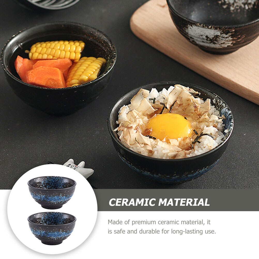 2Pcs Ceramic Food Serving Bowl Household Rice Bowl... – Grandado