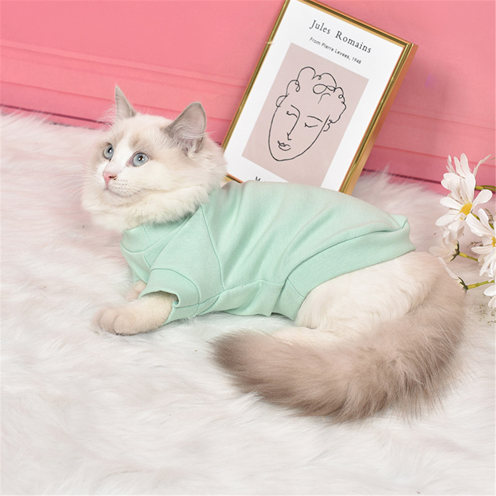 Pet Cat Clothes Simple Solid Color Warm Cat Vest S... – Vicedeal