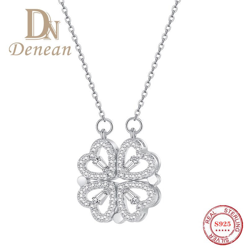 Sterling Silver 925 Clover Necklace Four Leaf Hear... – Grandado