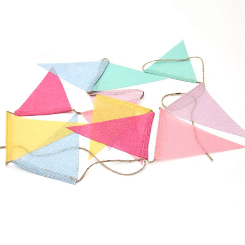 4M 12pcs Flags Vintage Colorful Burlap Linen Bunti... – Grandado