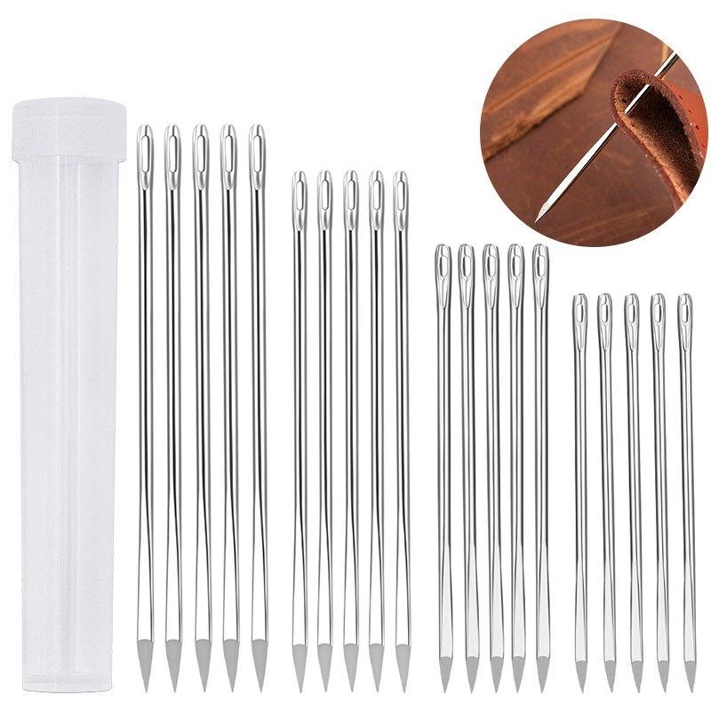 Nonvor 20Pcs Leather Naalden Rvs Vormige Pin Stitc... – Grandado
