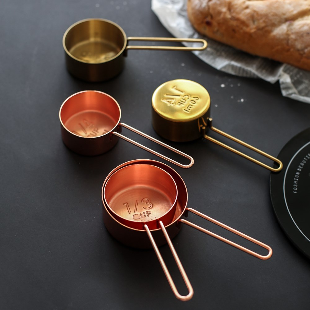 Nordic Stainless Steel Measuring Cup Set Scale Eng... – Vicedeal