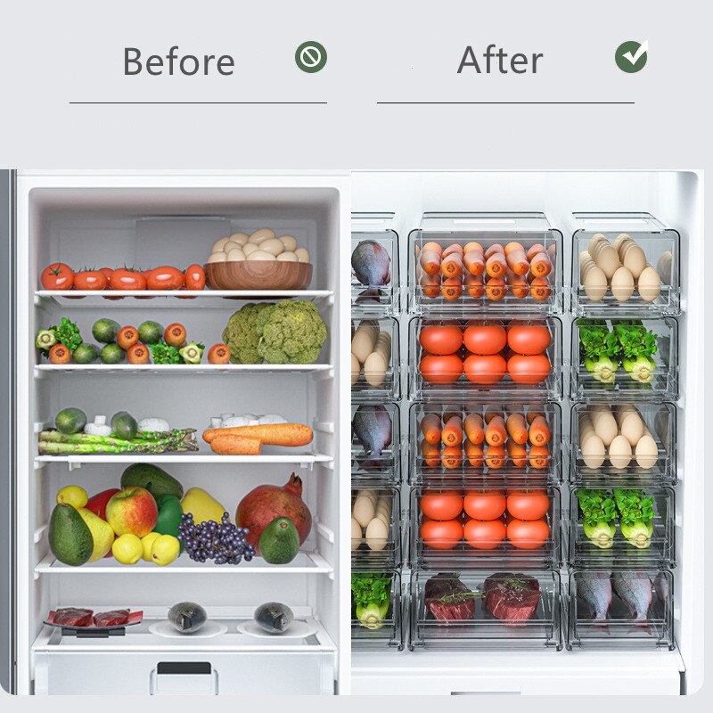 Stackable Kitchen Fridge Organizer Refrigerator Fr... – Grandado