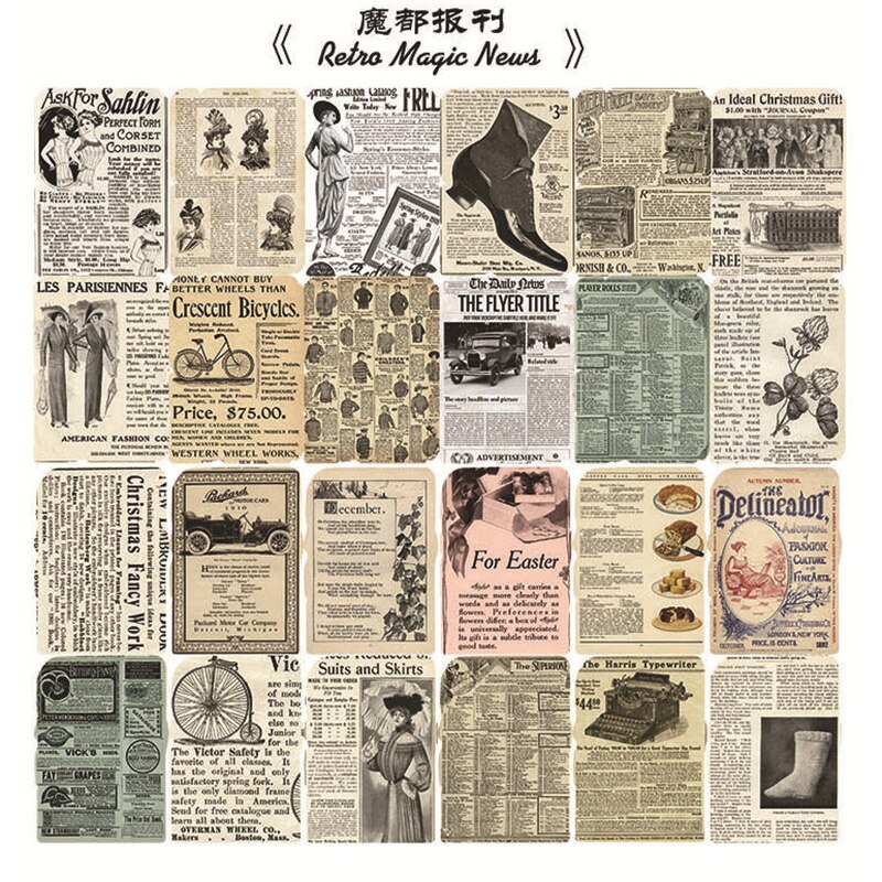 24Pcs/lot Music Newspaper Craft Stickers Vintage J... – Vicedeal