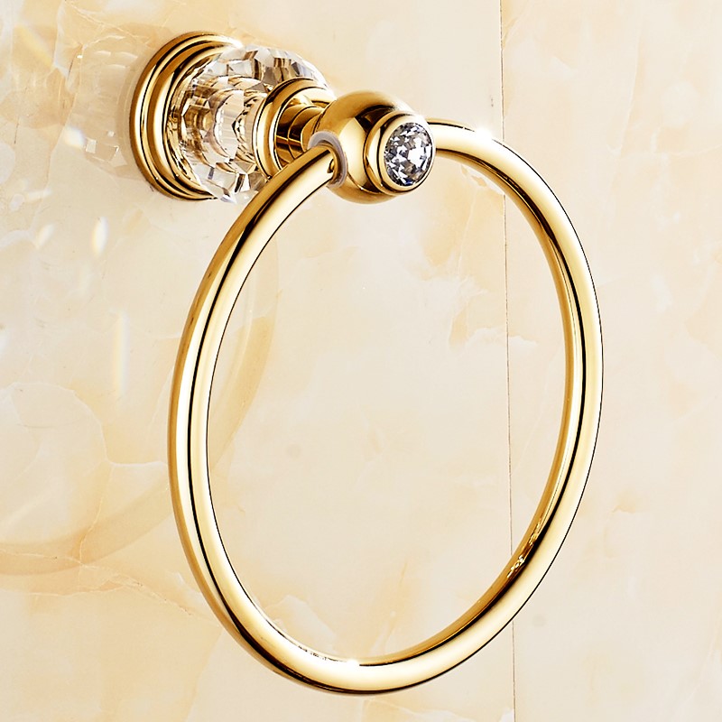 Sliver Towel Rings Crystal Solid Brass Rack Round ... – Grandado