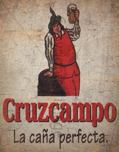 NDTS Tin Sign Cruzcampo Spanish Beer Decor Spain B... – Grandado