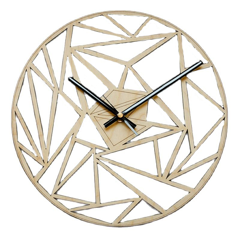 Large Geometric Wall Clock Wood 3d Clocks Wall Hom... – Grandado