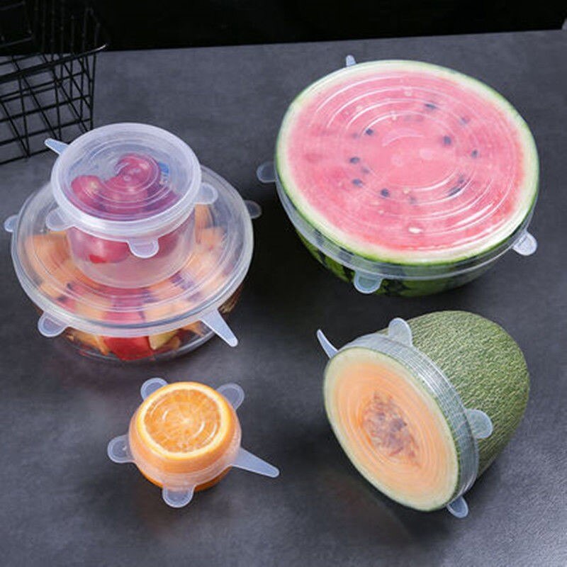 6 Pcs / Set Silicone Food Lid Universal Silicone L... – Grandado