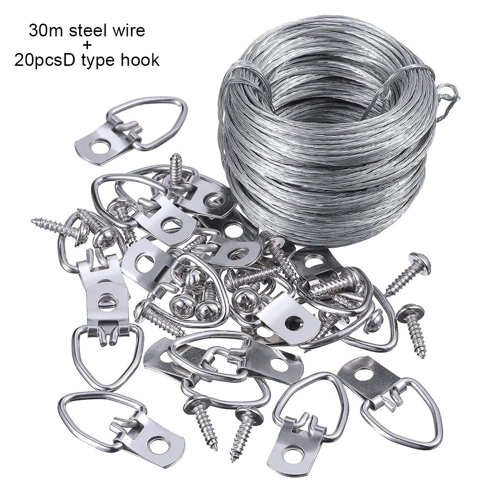 Picture Hanging Kit 20pcs D-Ring Picture Hangers w... – Vicedeal