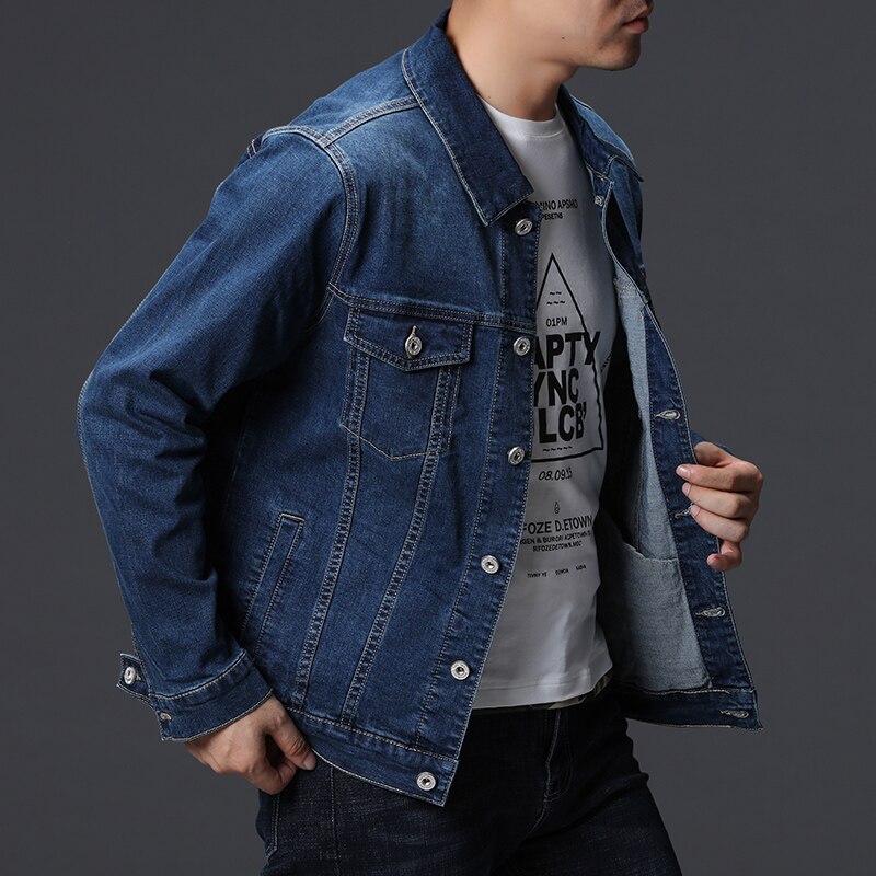 Men's Spring Autumn Large Size 4XL Denim Jacket Ko... – Grandado