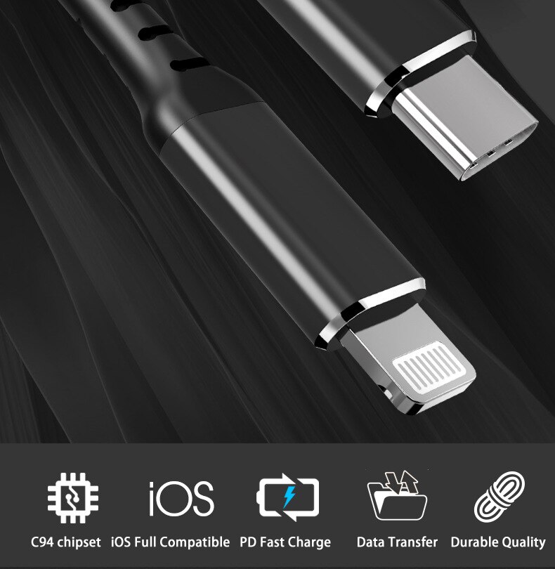 MFi Certified USB Type C to Lightning C2L PD 18W 2... – Grandado