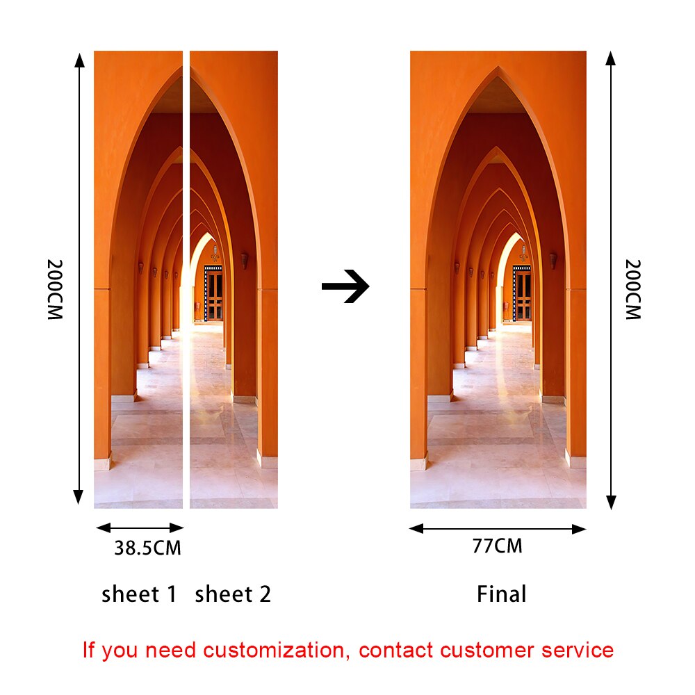 Romantic Turkish Style Corridor DIY Door Stickers ... – Grandado