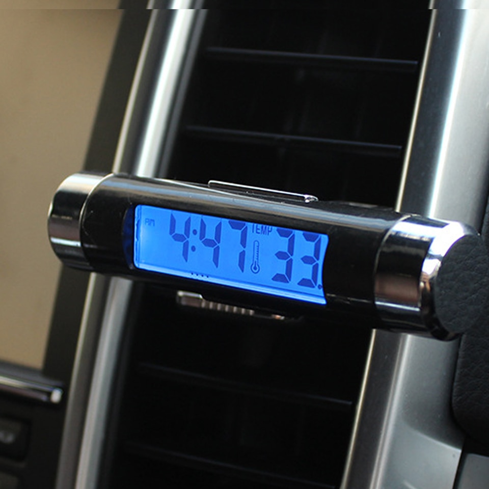 2 in 1 Digital LCD Celsius Thermometer Gauge Clock... – Grandado