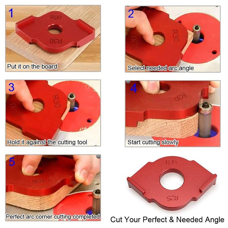 Set Van 3 Radius Jig Router Sjablonen, aluminium R... – Grandado