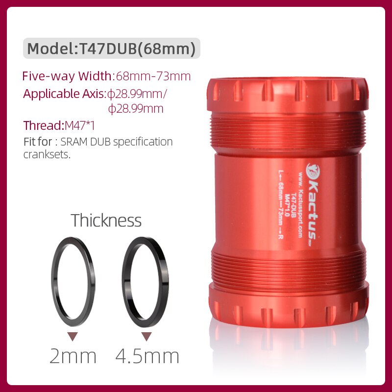 T47-DUB(68mm) Bottom Bracket 28.99mm Axis Bicycle ... – Grandado