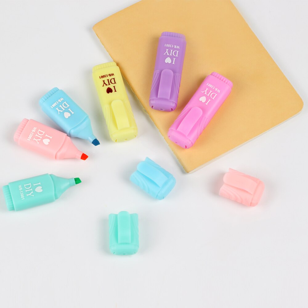 6pcs/set Mini Fluorescent Highlighter Pen Neon Col... – Grandado