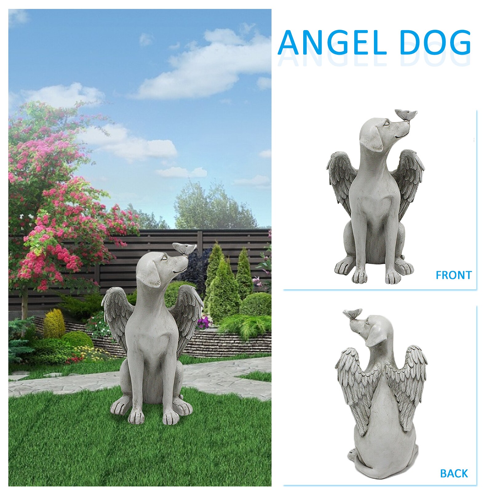 White Dog Statues Crafts Office Living Room Decora... – Grandado