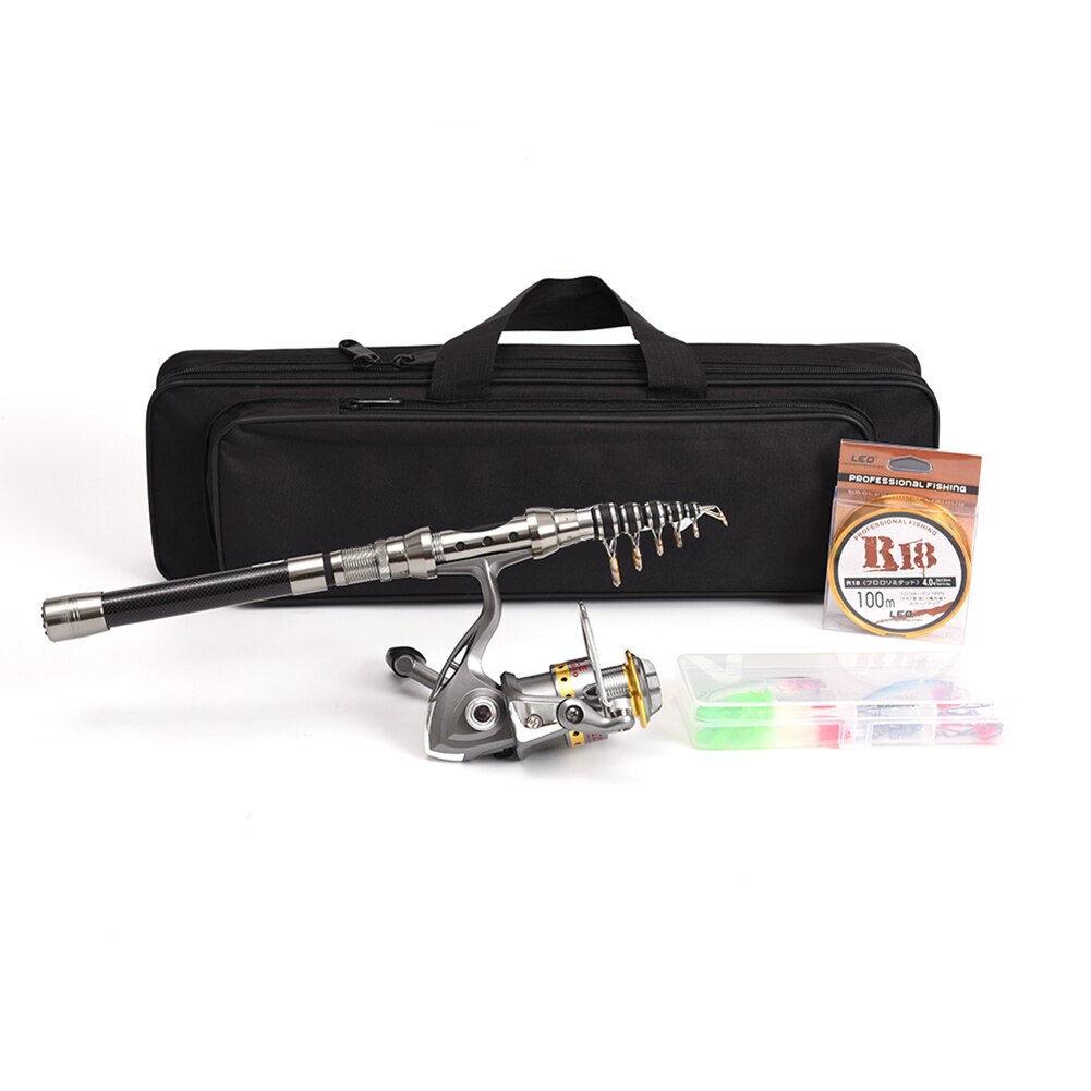 Telescopic Fishing Rod Spinning Reel+Line+Lures Ho... – Vicedeal