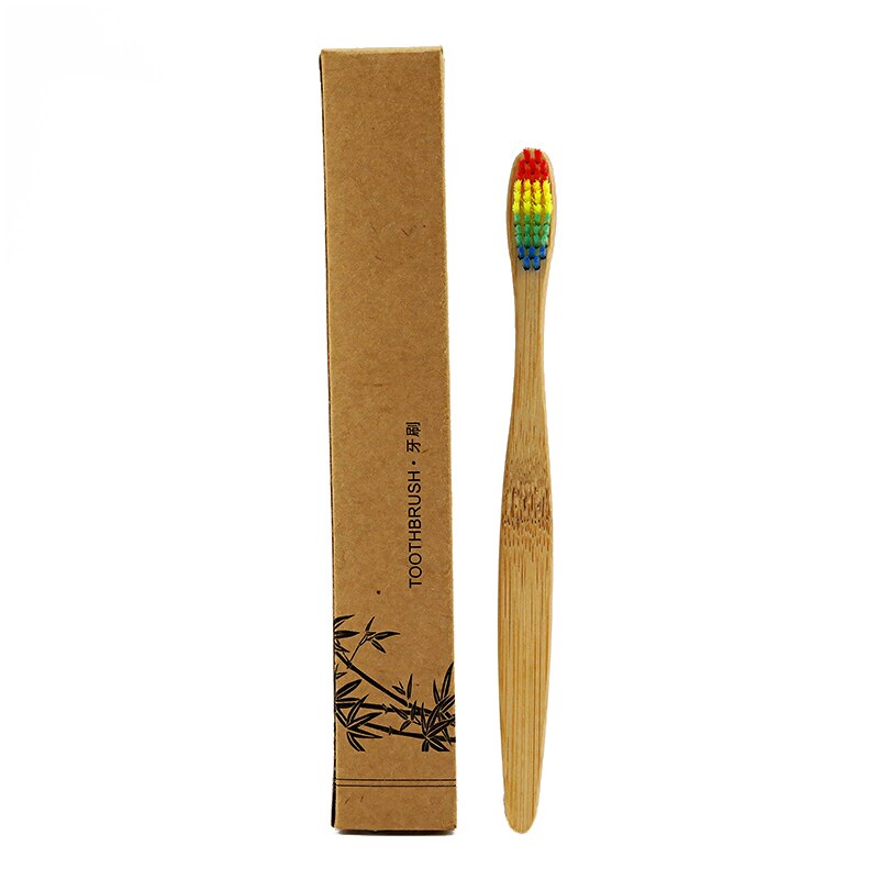 Colorful Bamboo Toothbrush Environment Wooden Rain... – Grandado