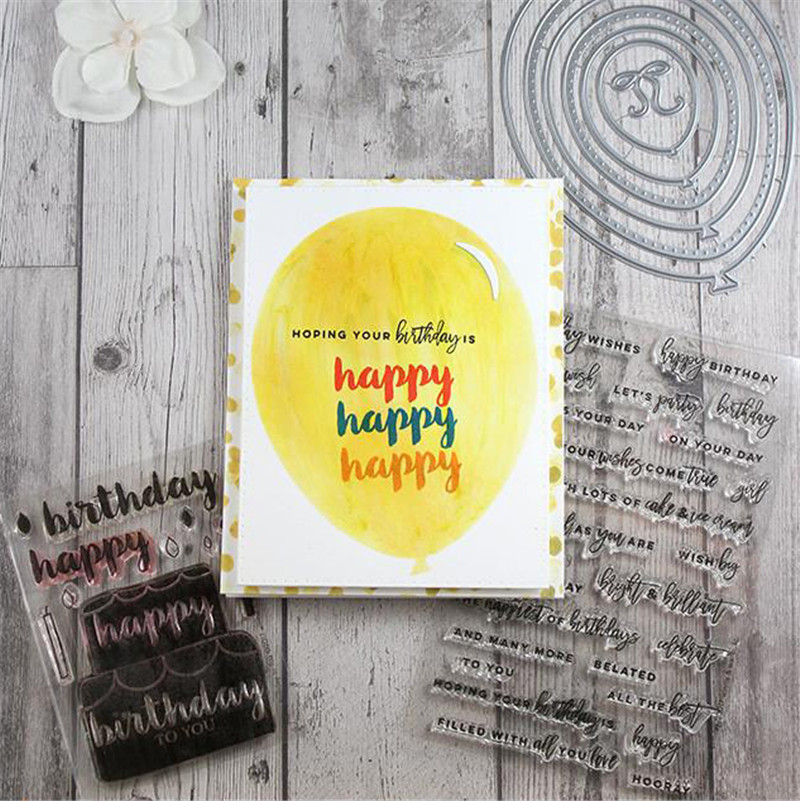 Naifumodo Balloon Metal Cutting Dies Scrapbooking Birthday for DIY Card ...