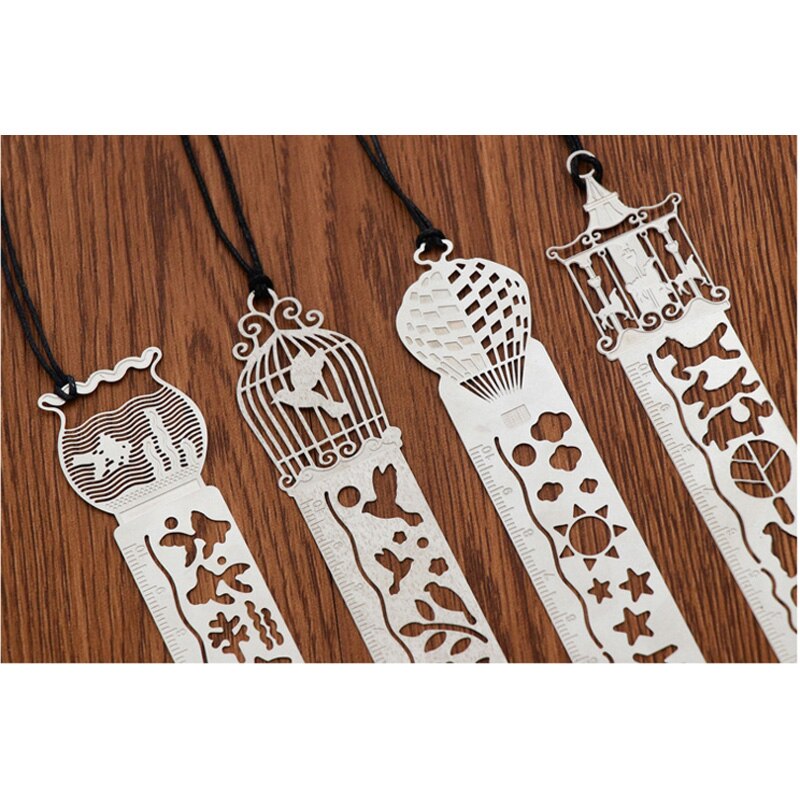 4PCS /SET Stationery 4 Styles Hollow Metal Bookmar... – Grandado