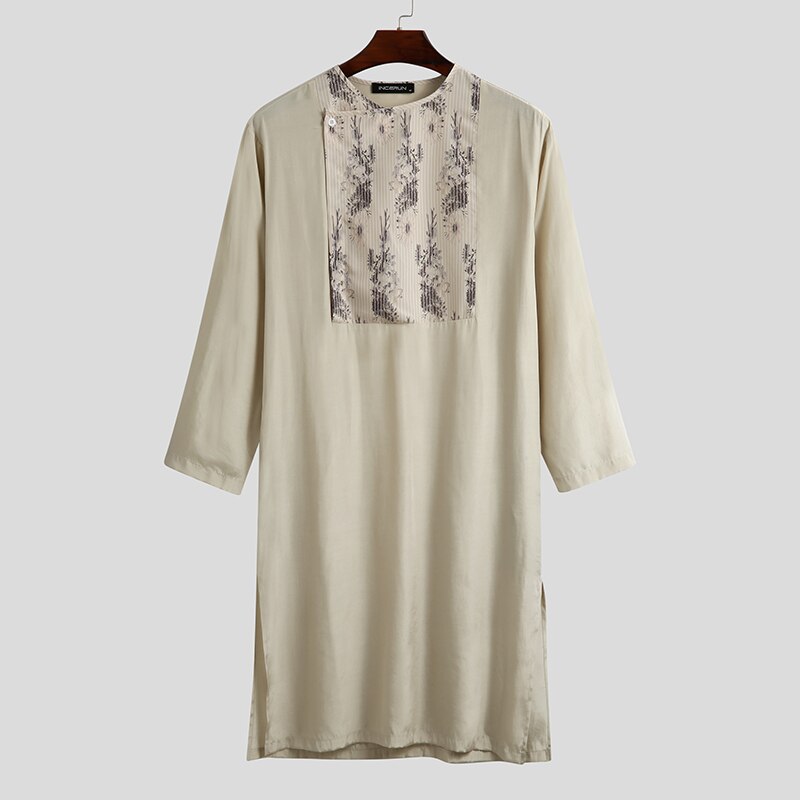 Incerun Mode Moslim Kleding Mannen Jubba Thobe Pri... – Vicedeal