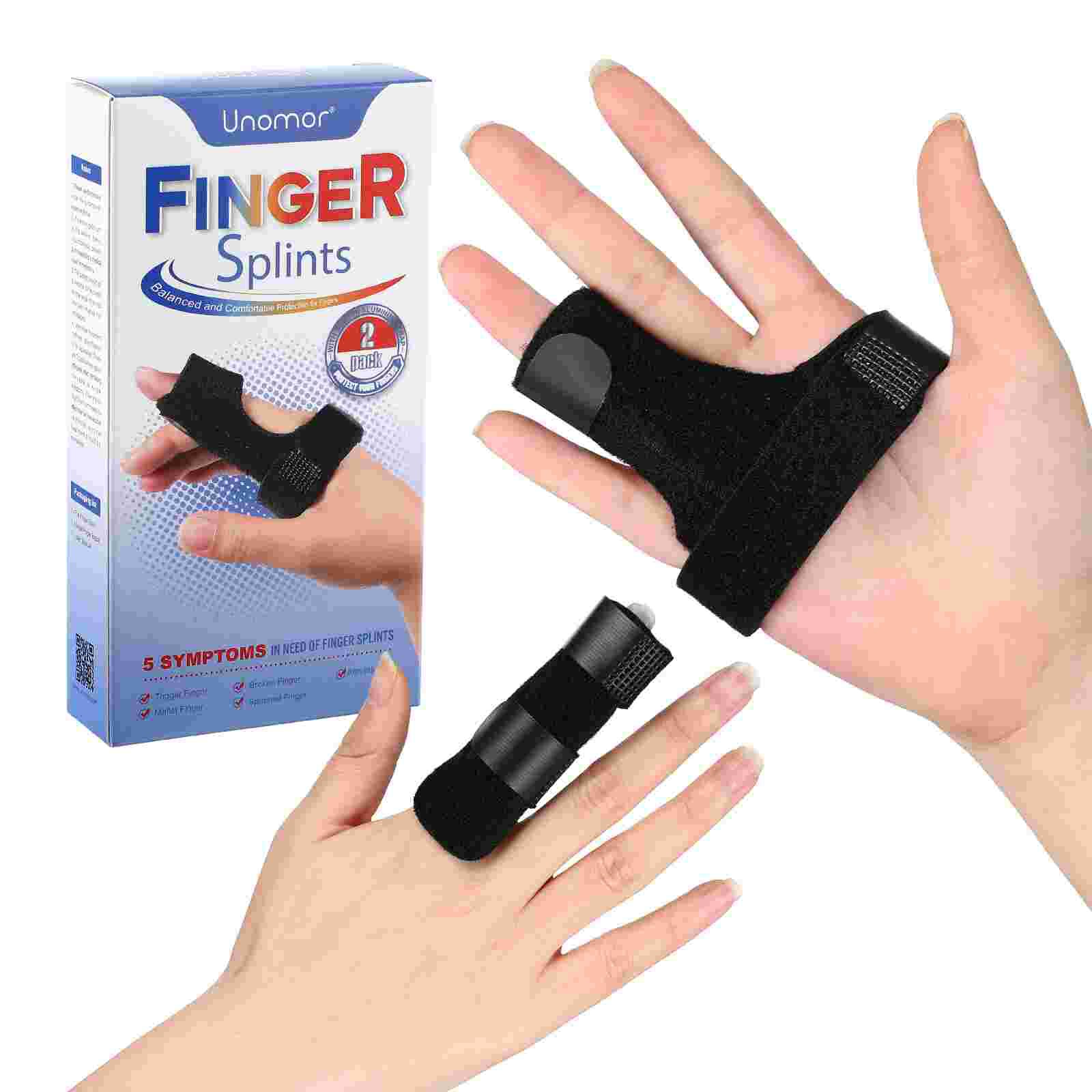 UNOMOR 2pcs Finger Splint Brace Broken Finger Trig... – Grandado