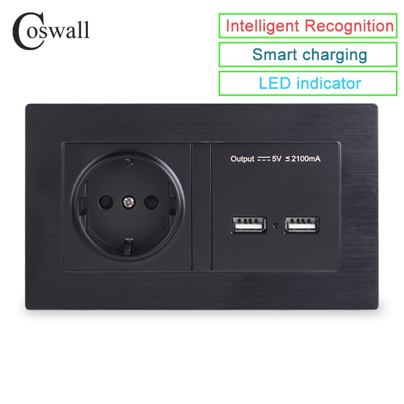 COSWALL Aluminium Metal Panel Stopcontact EU Stand... – Grandado