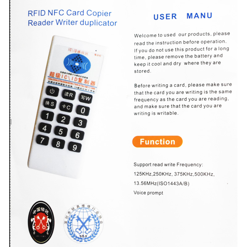 Nfc rfid 13.56 mhz 125 khz ic id kopimaskine 9 fre... – Grandado