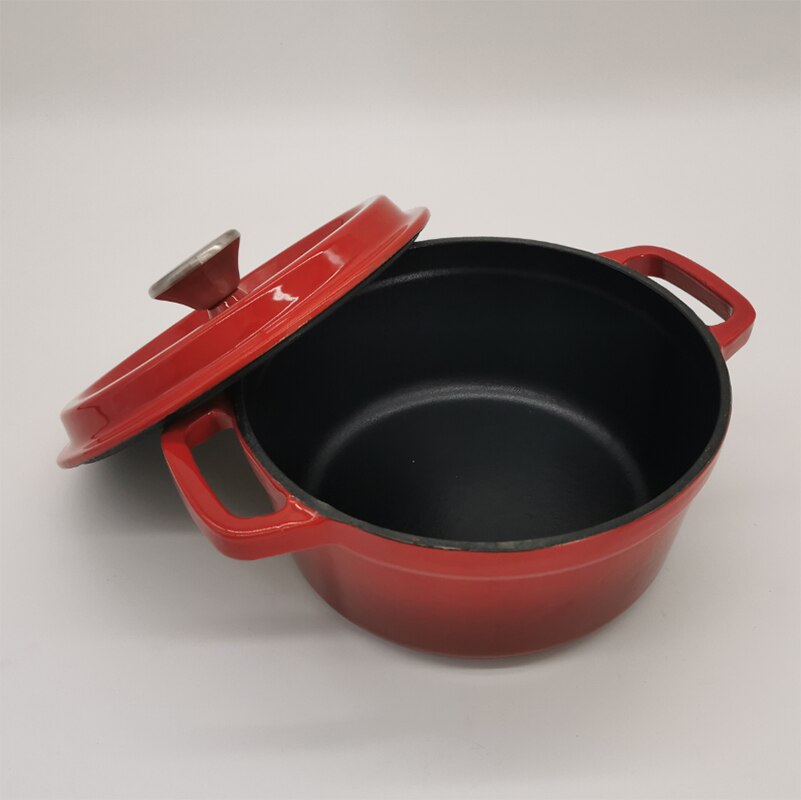 20cm Cast Iron Red Enamel Stew Soup Pot – Grandado