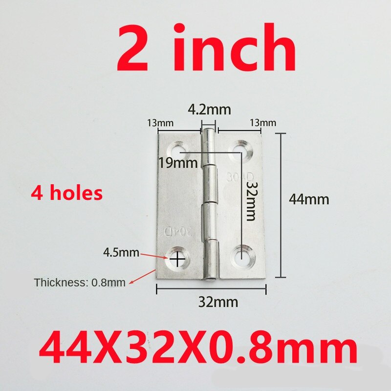 10Pcs 1/2/3 Inch Hardware Stainless Steel Hinges D... – Grandado