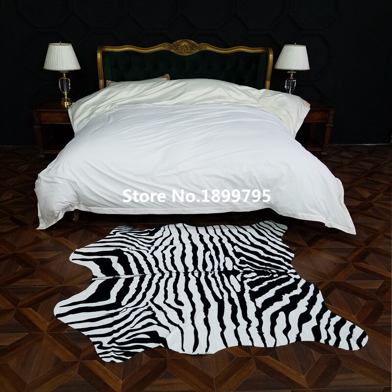 Zebra Tapijt voor Woonkamer Koeienhuid strpe faux ... – Grandado