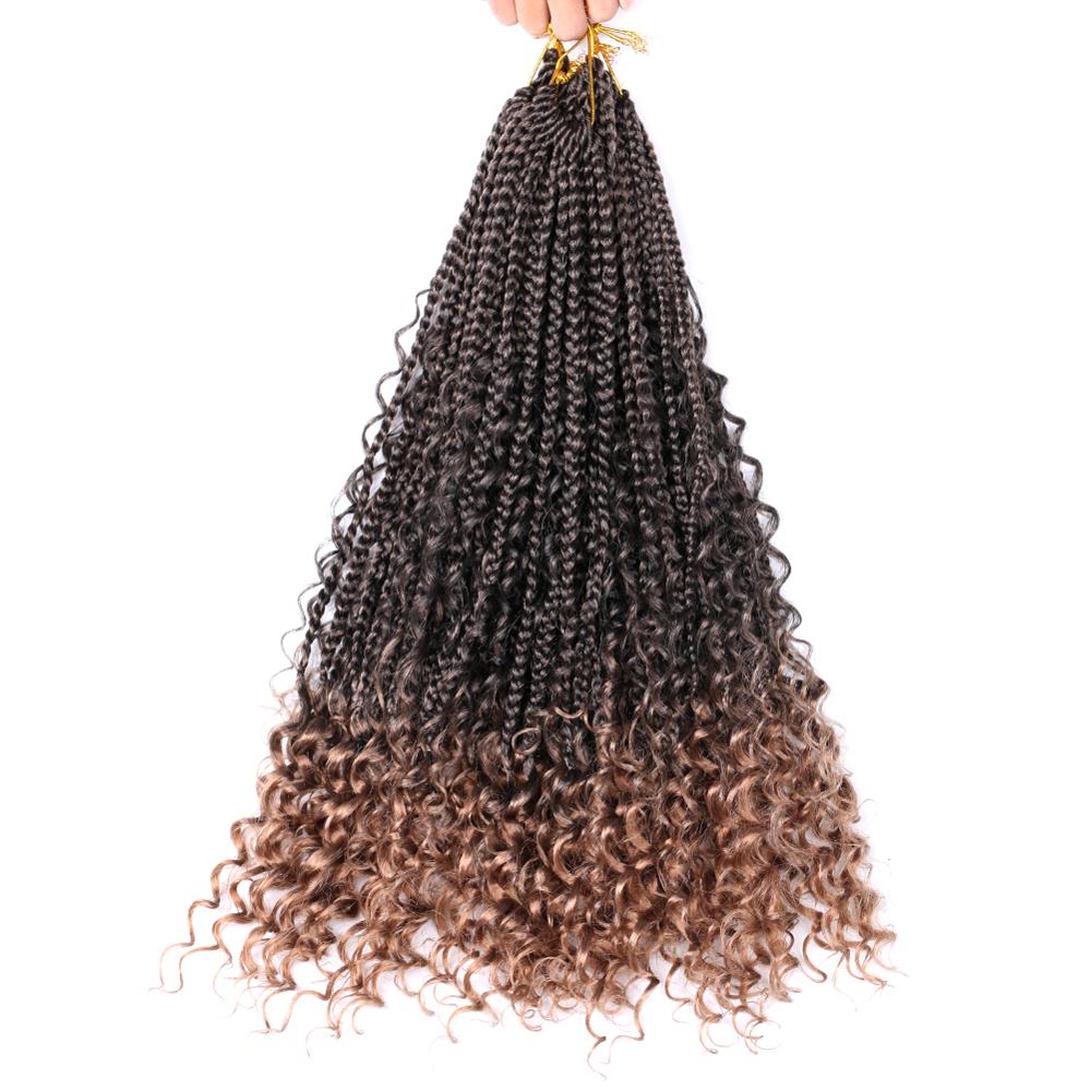 GLAMO 18" River Crochet Box Braids With Curls Boho... – Vicedeal