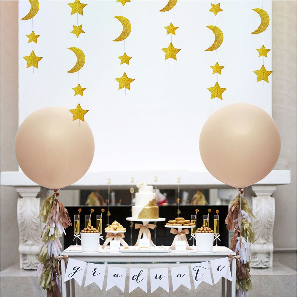 2 stücke Papier Girlande funkeln Mond Sterne Papie... – Grandado