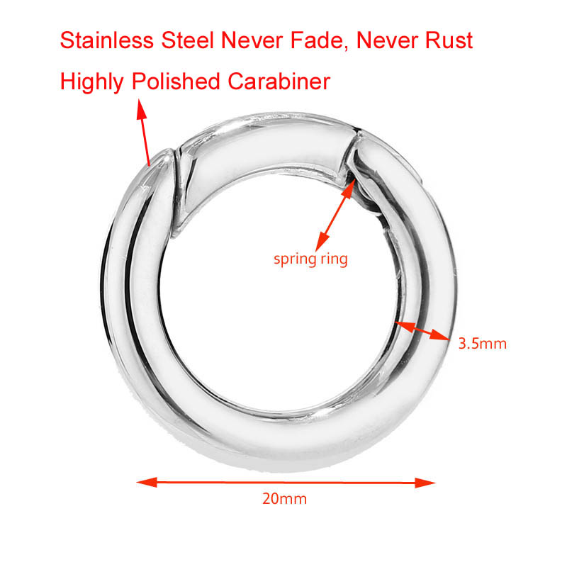 3pcs Stainless Steel Gold Tone 20mm Spring Loaded ... – Grandado