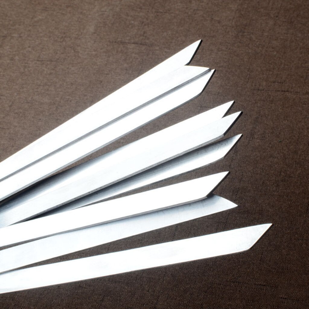 10x Metal BBQ Skewers Flat Wide Barbecue Sticks Gr... – Vicedeal