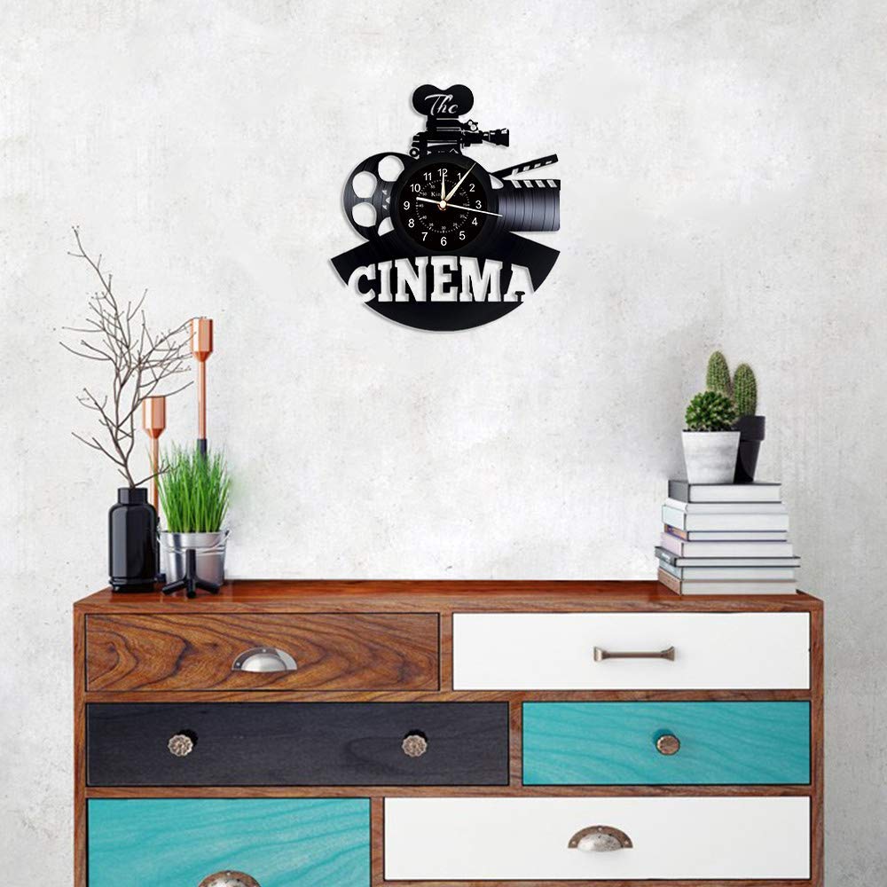 Home Theater Cinema Vinyl Record Wall Clock LED Li... – Grandado