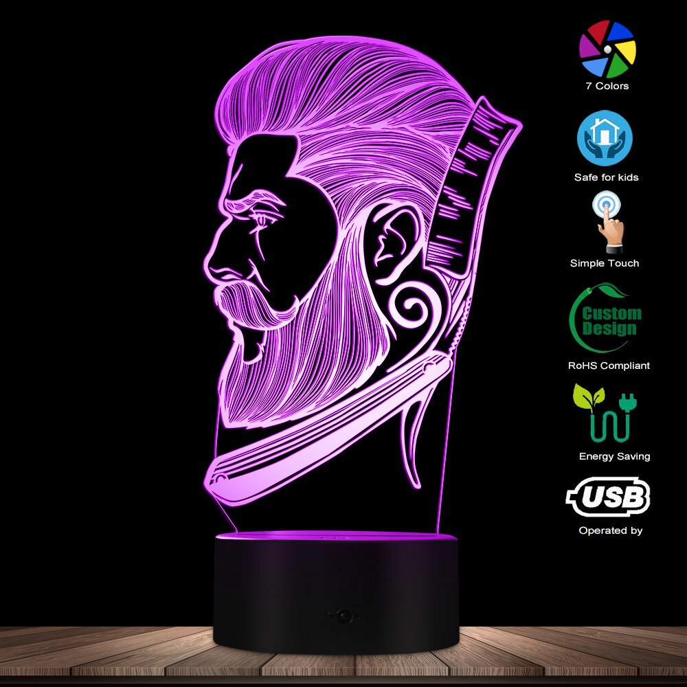 Barber Shop Business LED Night Light Beauty Salon ... – Grandado