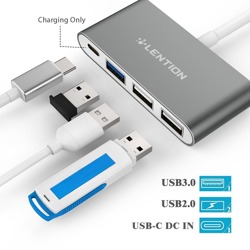 LENTION C13 4-In-1 USB-C Hub with Type C USB 3.0 U... – Grandado