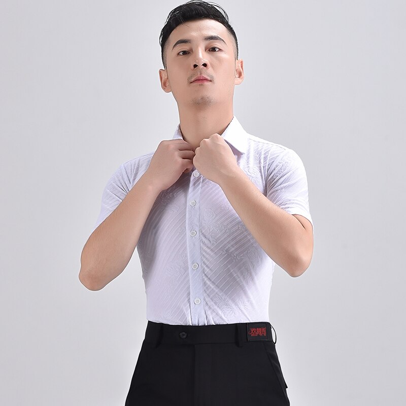 Modern Dance Clothes Men'S Ballroom Dance Shirt La... – Grandado
