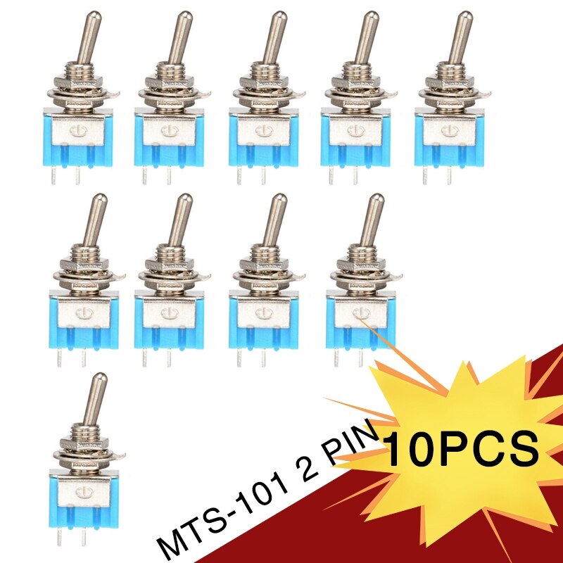 10pcs/set MTS-101 2 Pin SPST ON-OFF 2 Position 6A ... – Vicedeal