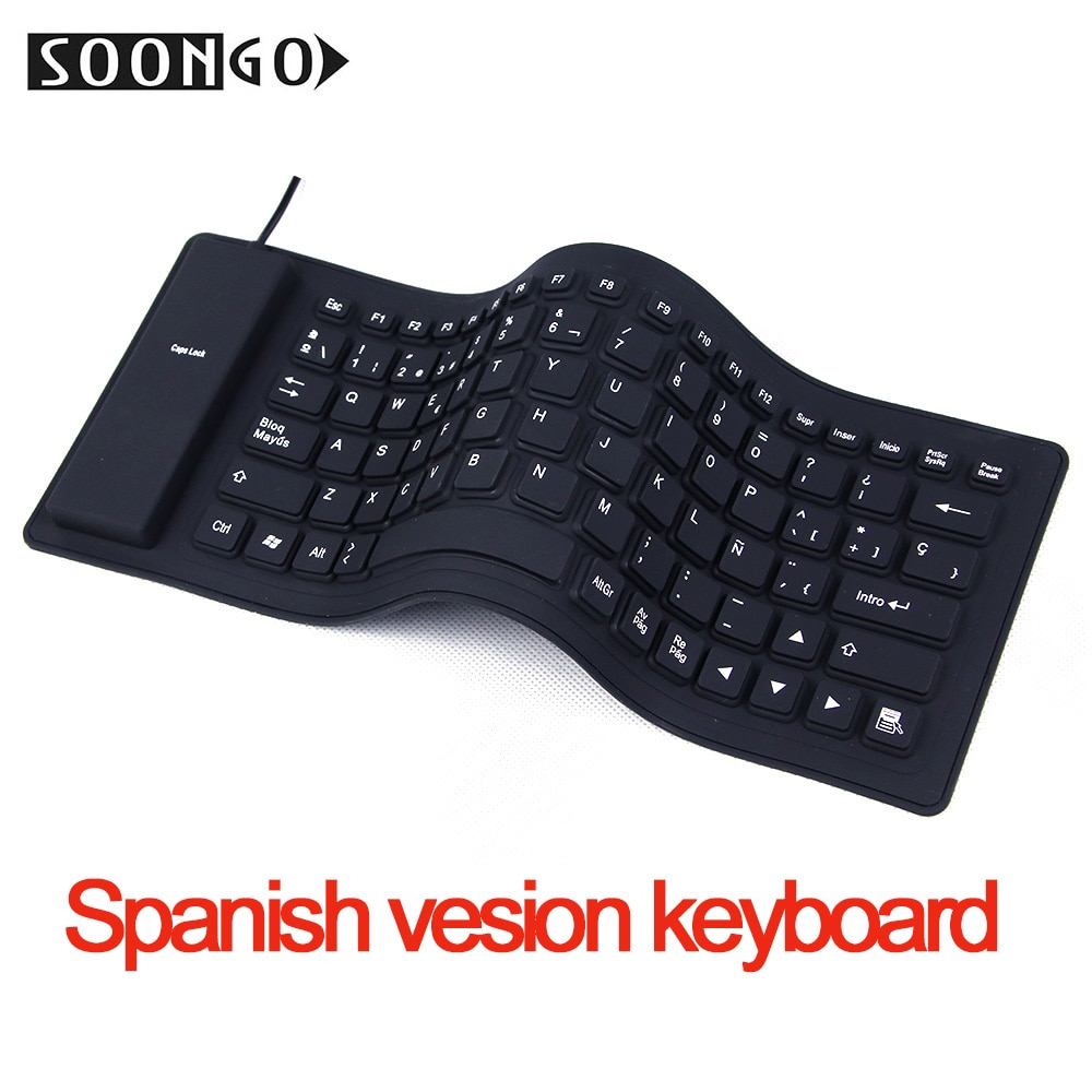 Spaans Teclado Opvouwbare Siliconen Toetsenbord Fl... – Vicedeal