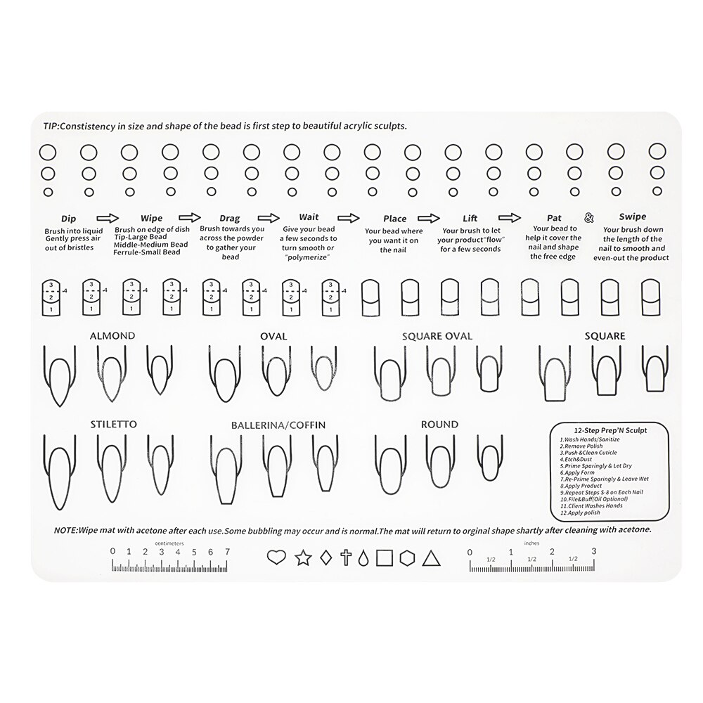 Acrylic Nail Training Mat Silicone Trainer Sheet f... – Vicedeal