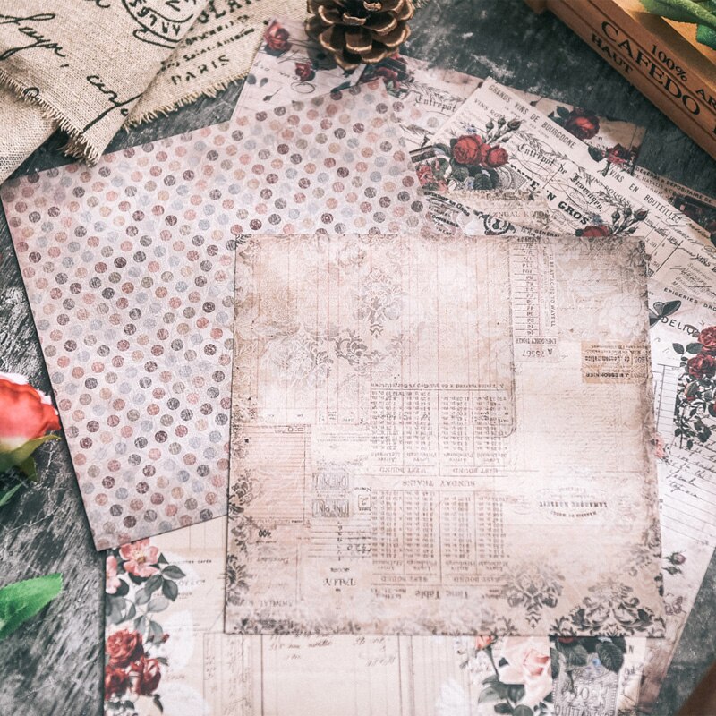 12Sheet Vintage Rose Flower Handmade Junk Journal ... – Vicedeal