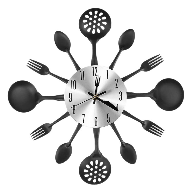 Metal Kitchen Cutlery Wall Clock 14 Inch With Fork... – Vicedeal