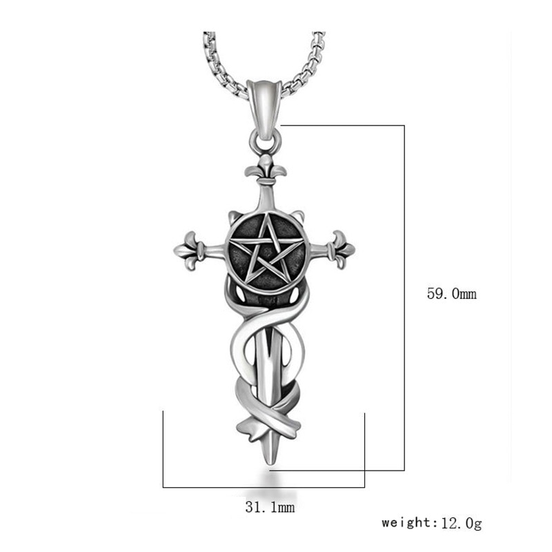 Retro stainless steel cross pendant necklace men f... – Vicedeal