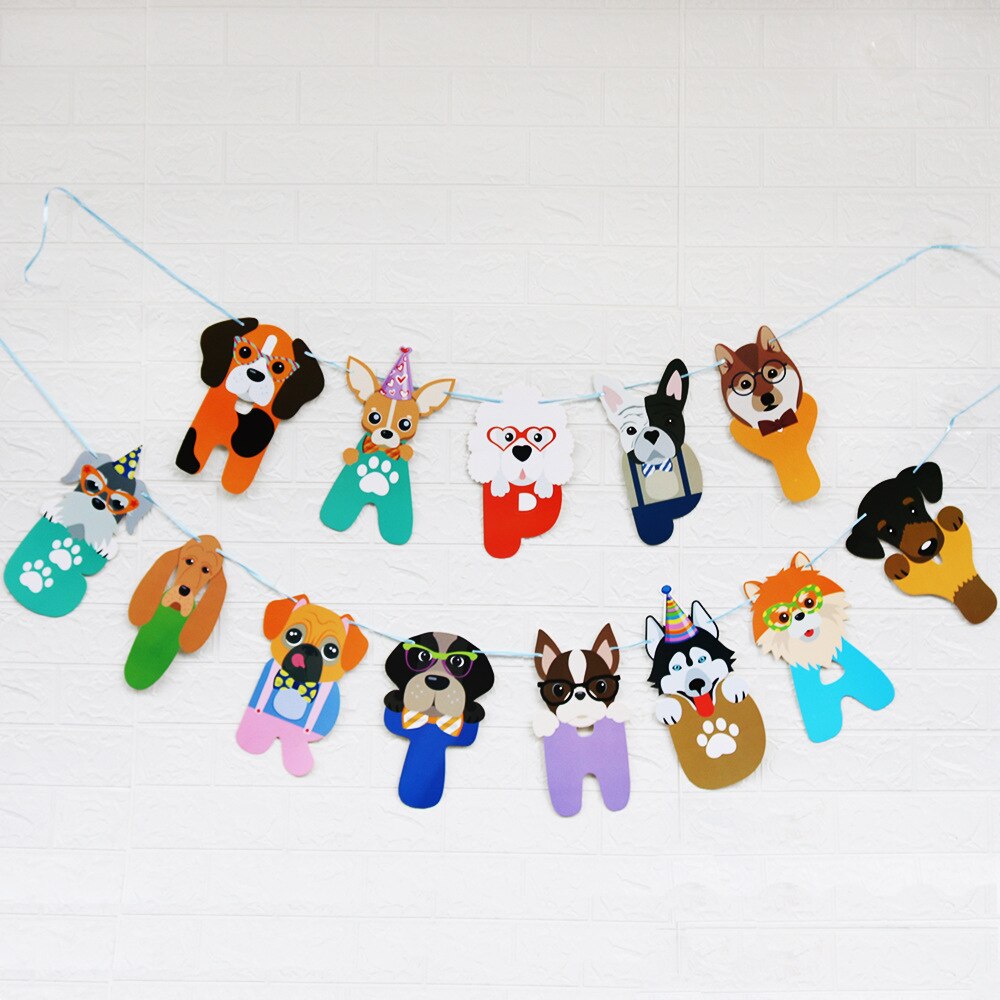 Dog Birthday Party Decor Banner Bunting Garland Ba... – Grandado