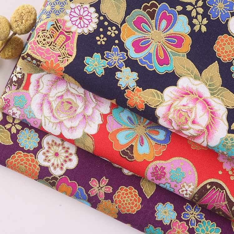 Red Navy Blue Japanese Style Fabric,Printed Cotton... – Vicedeal