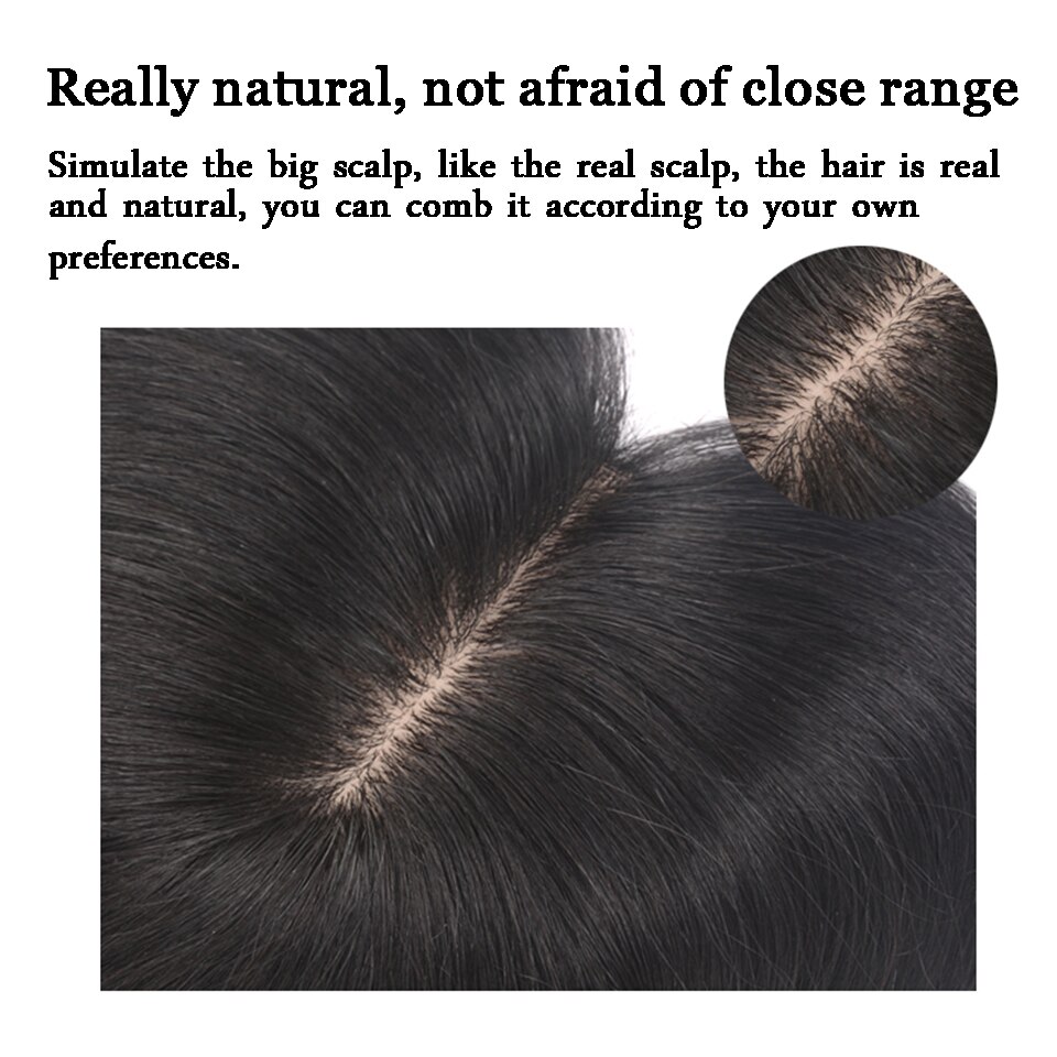 MEIFAN Top Hair Pieces with Bangs Hand-made Half H... – Grandado