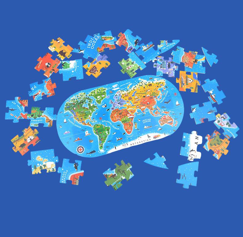 100PCS/Set World Map Jigsaw Puzzle Kids Educationa... – Grandado